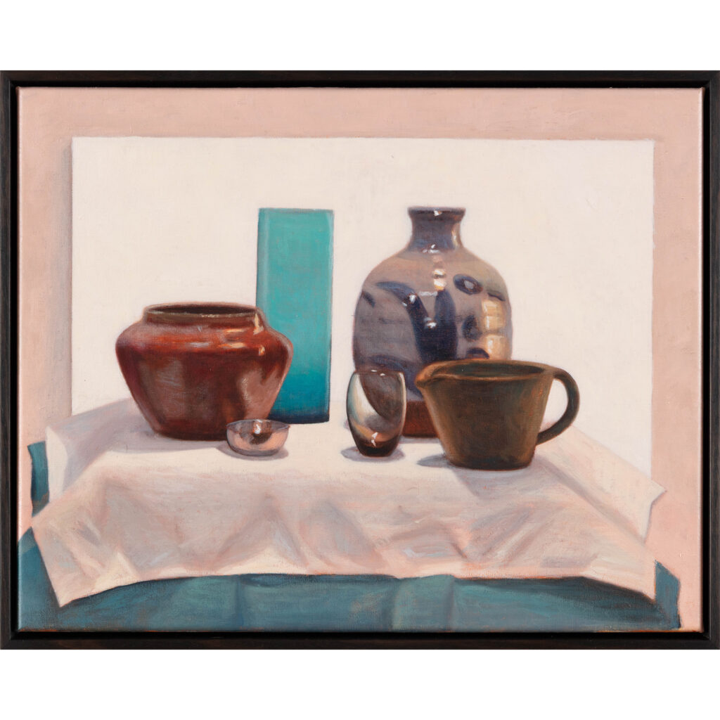 Still life with blue glass and linen I - Michael Reid